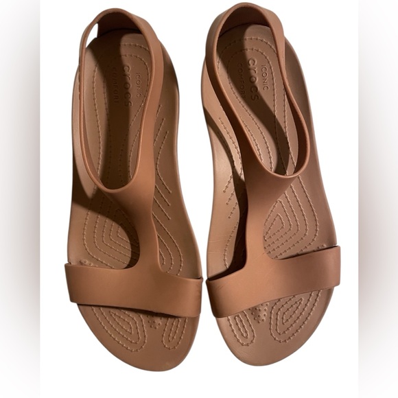 CROCS | Shoes | Crocs Serena Sandals In Tan | Poshmark